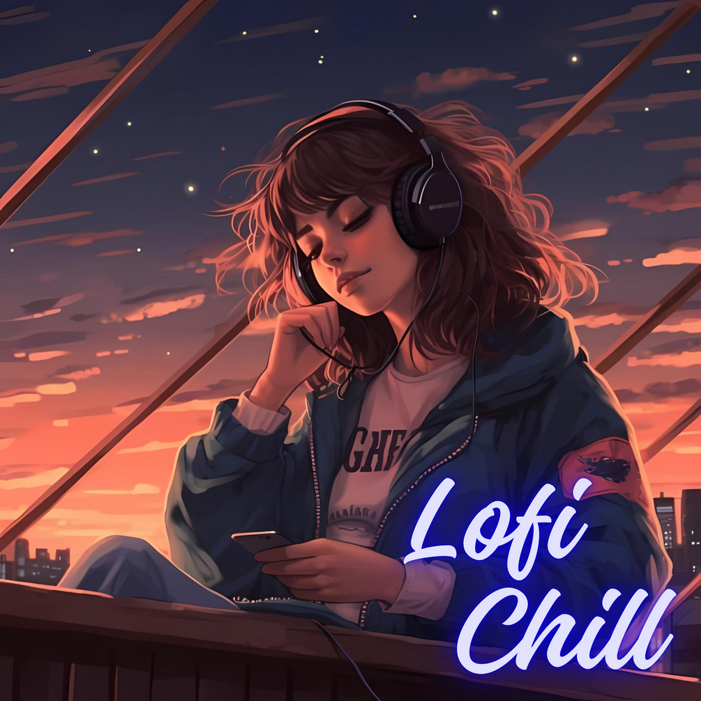 Lofi Streaming Art Dreamy Night Sky Scene Cozy Chill Vibe Headphones ...