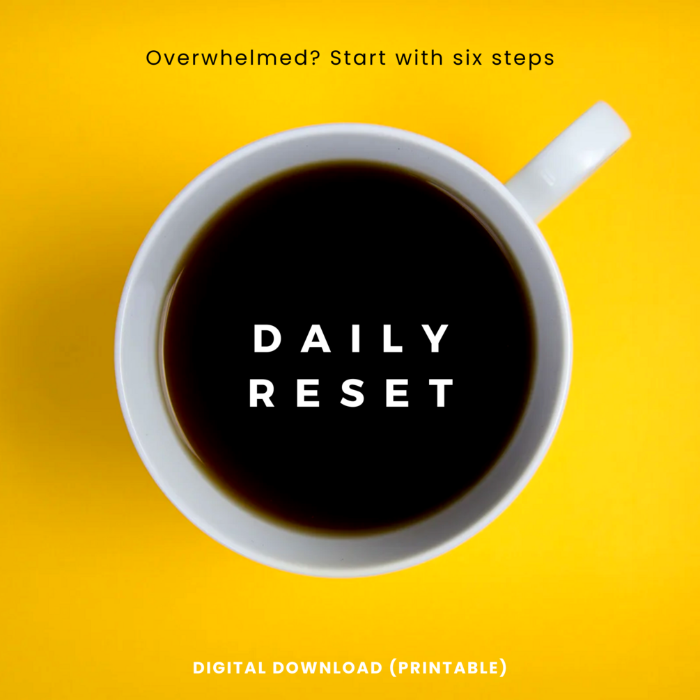 ADHD Daily Reset Printable Two Page PDF Worksheet
