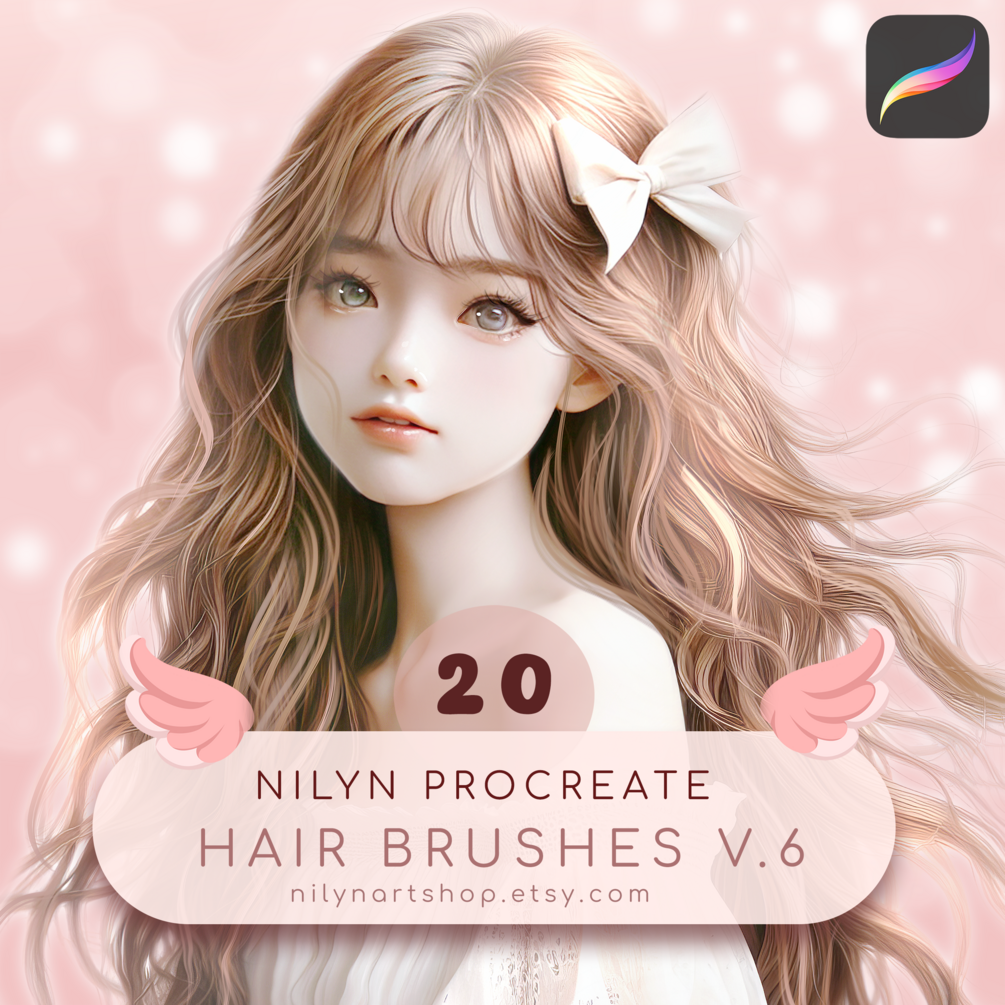 20 Nilyn Procreate Hair Brushes Ver.6