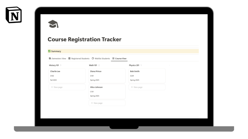 Course Registration Tracker