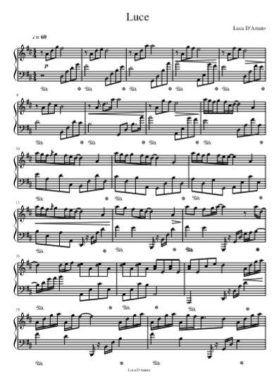 'LUCE' Sheet Music 🎹