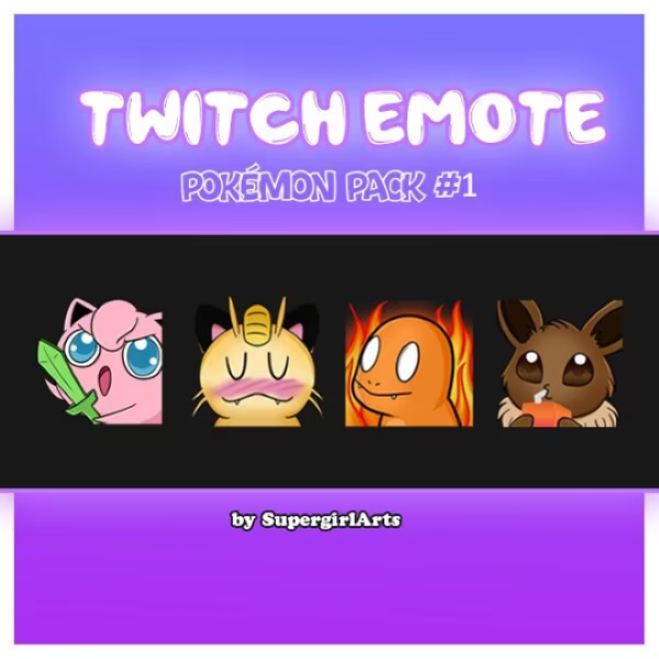 4 pack Pokémon Emote for Twitch, Discord & Youtube