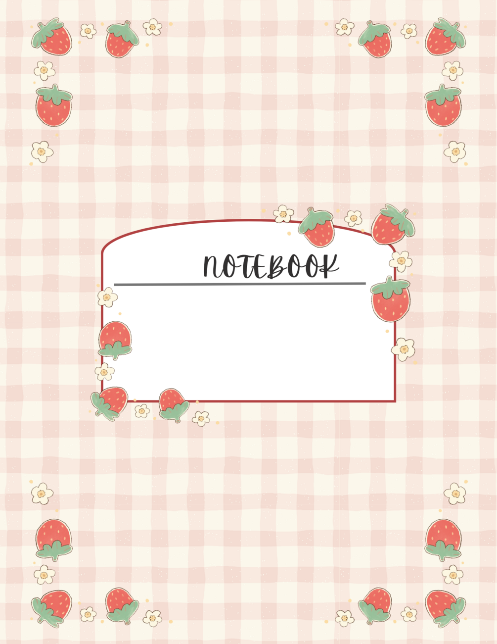 Berry Cute Notebook | Soft Strawberry Design (Digital PDF)