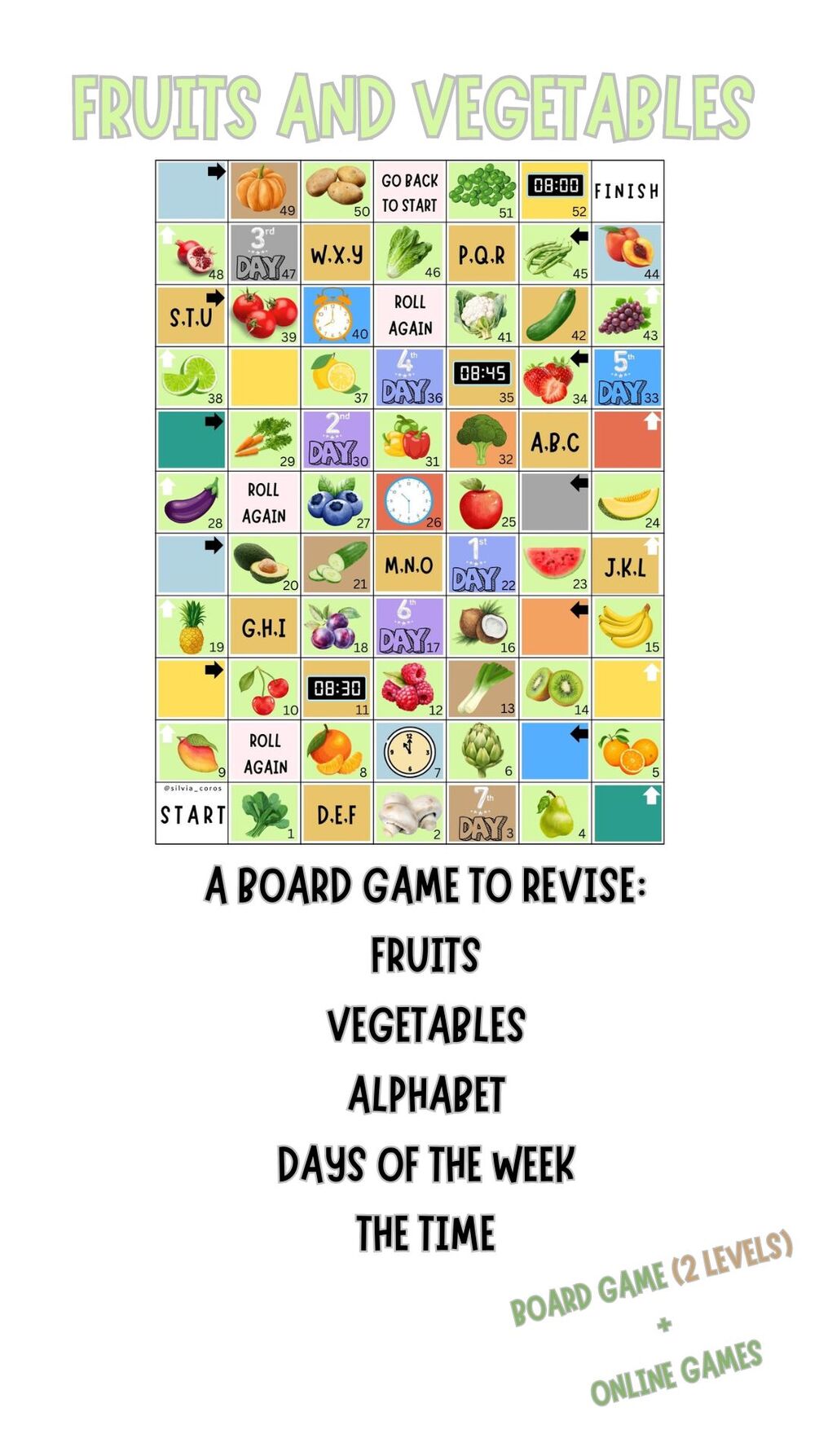 Fruits and vegetables BOARD GAME
