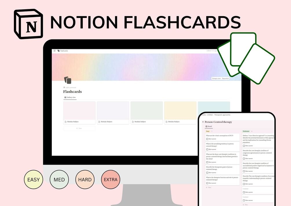 Notion flashcards / notion exam prep