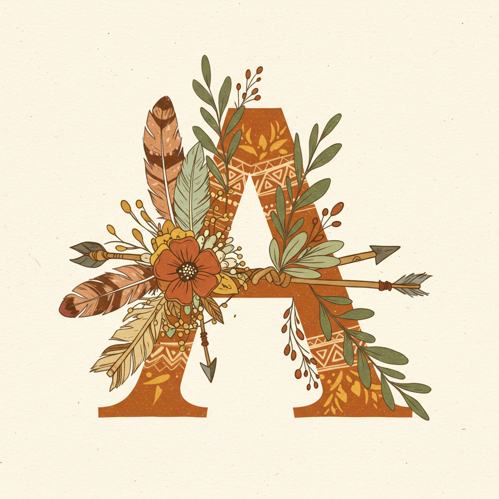 Boho Alphabet Letters and Numbers A-Z 0-9 Boho Letter PNG SVG PDF jpeg ...