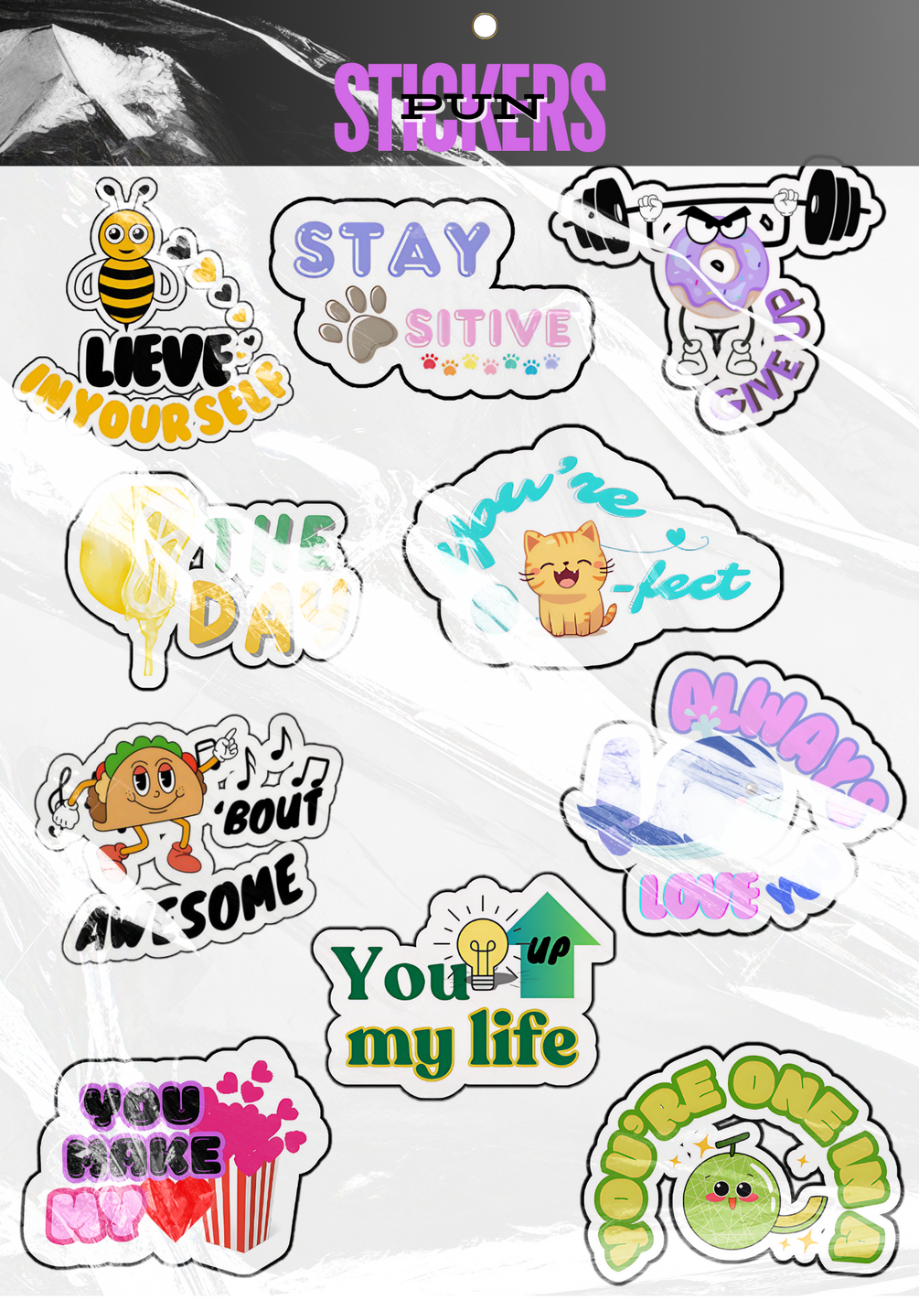 Cute Pun Sticker Pack-Digital Download