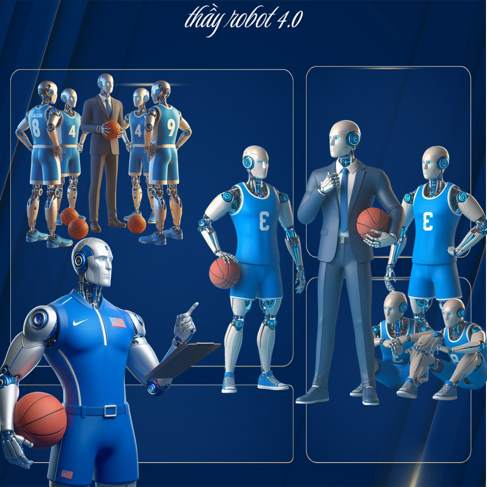 🤖🏀 Pack 07 – Team Leadership & Basketball Robots (10 PNGs)