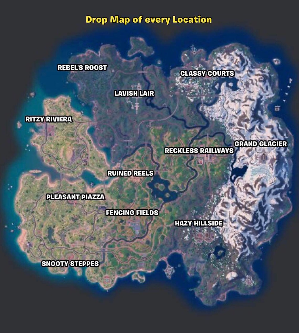 Fortnite drop map - Fencing fields