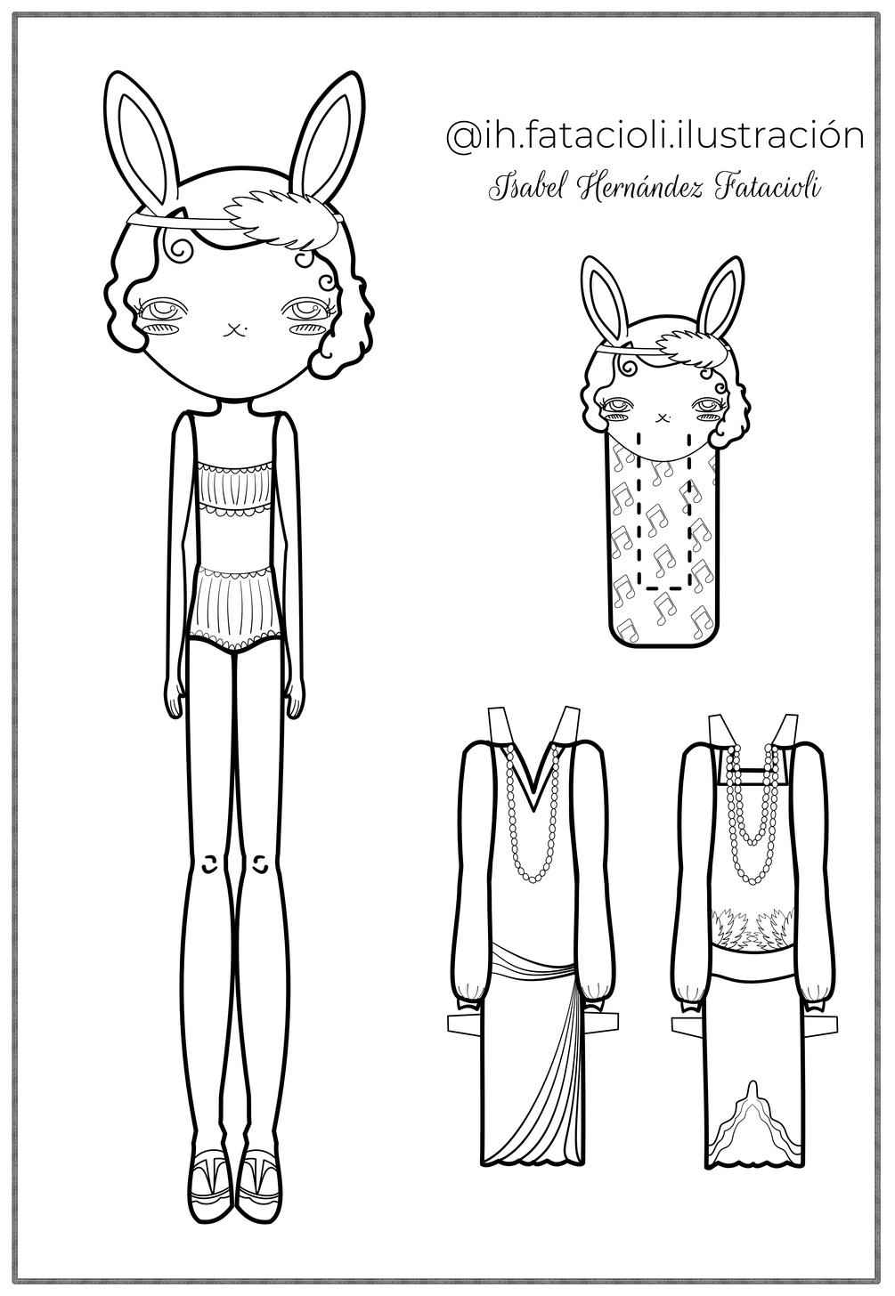 Cut-out Coloring Doll