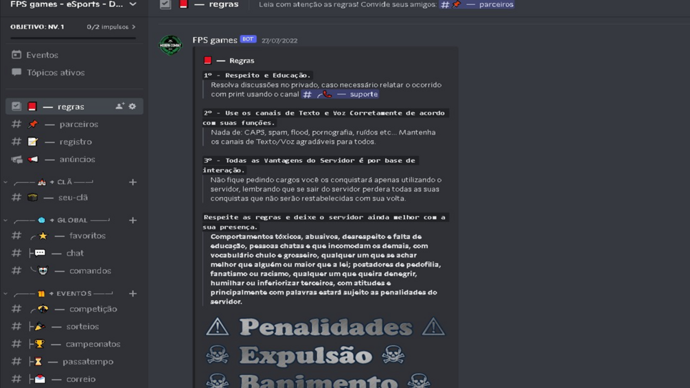 Template servidor discord profissional completo +documentação do passo ...