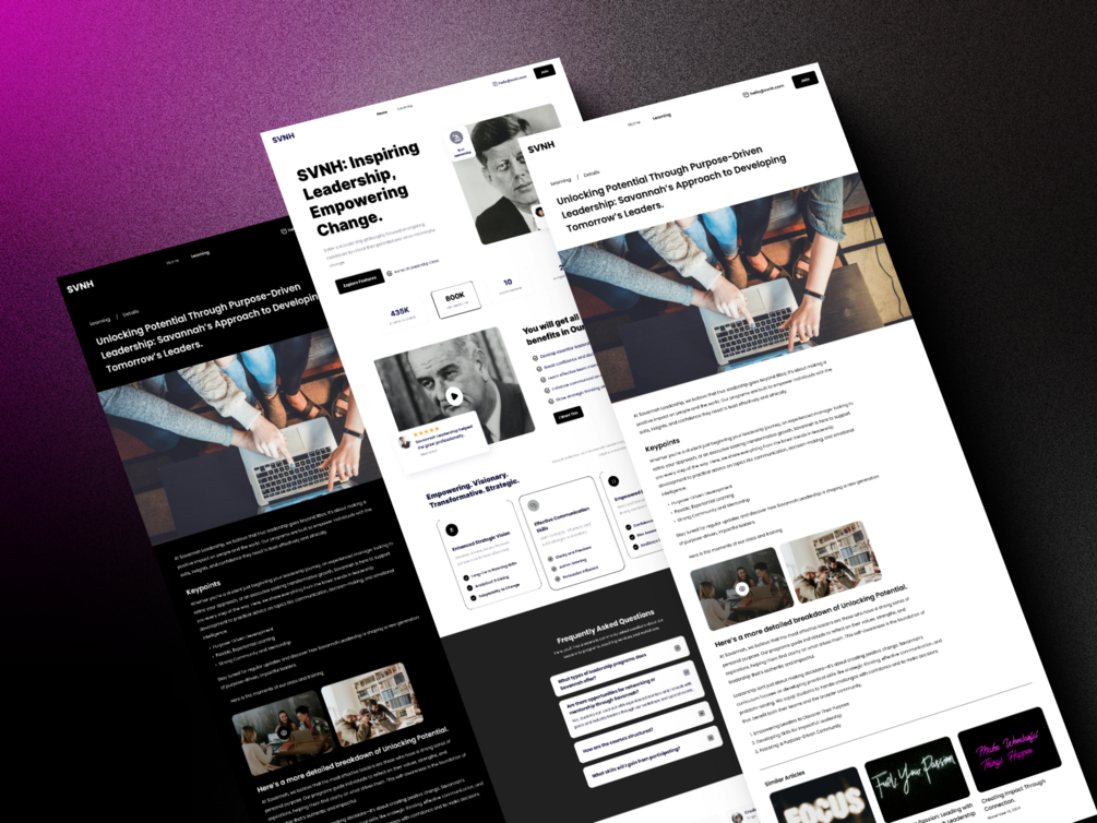 A Website Design | Landing Page for Leadership | Made in Figma