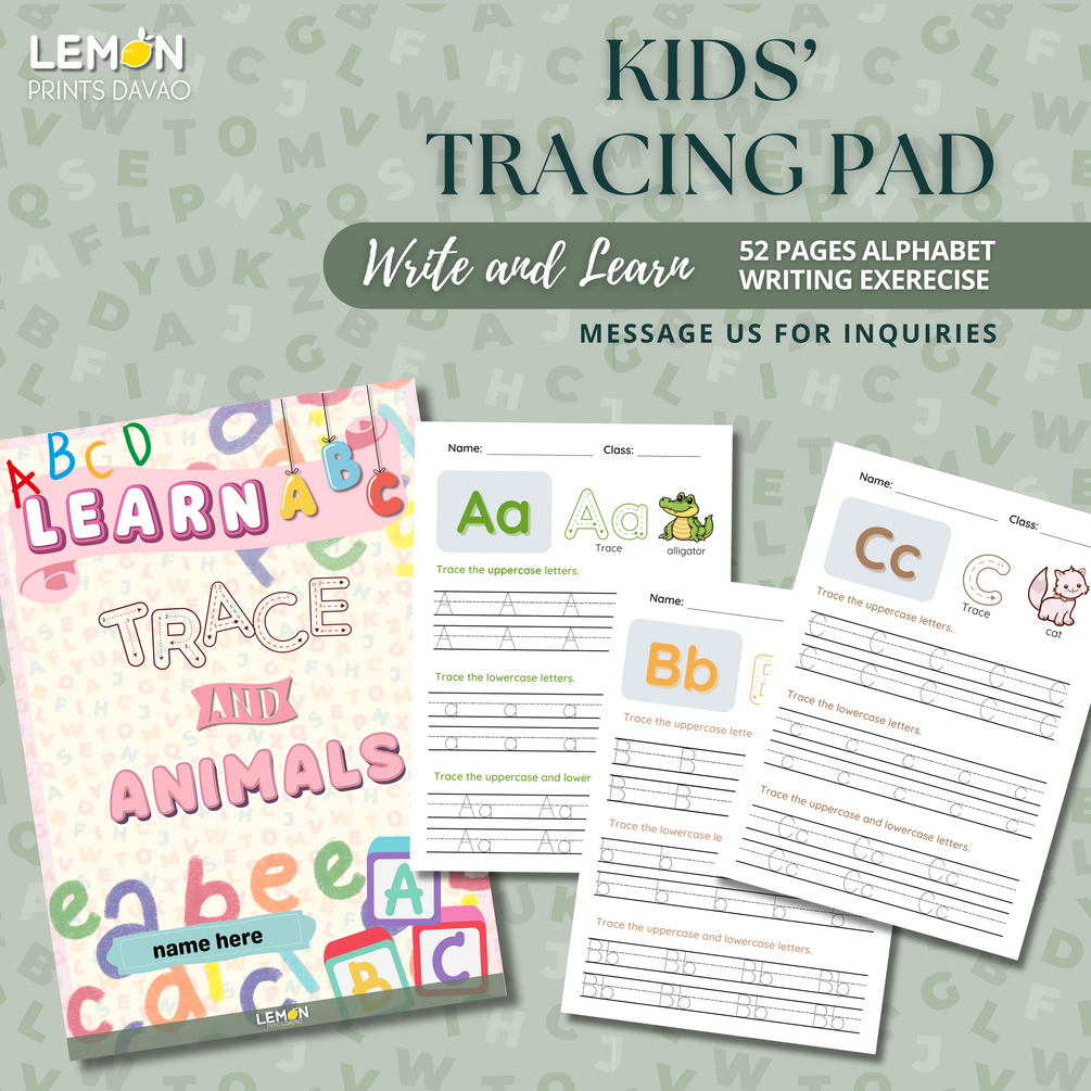 Alphabet Animal Tracing workbook TEMPLATE (Ready to print & editable)