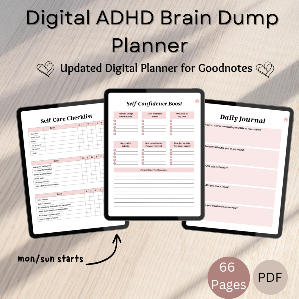 Digital ADHD Brain Dump Planner