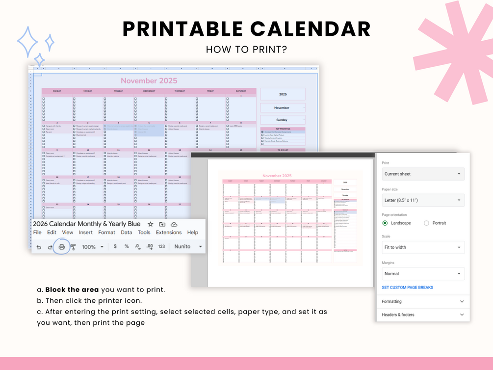 Daily, Weekly, Monthly Digital Planner Google Sheets