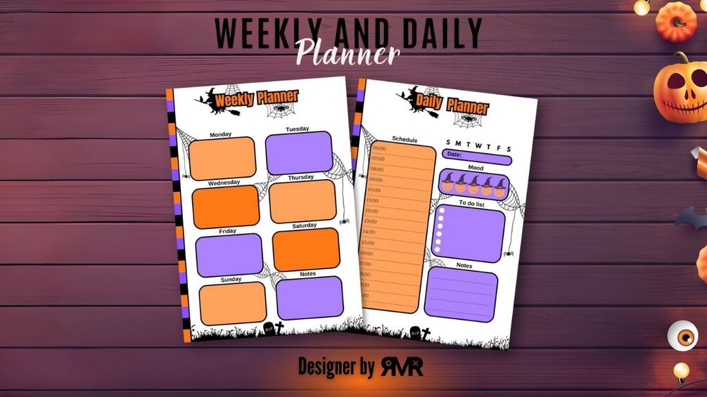 Halloween Weekly Planner and Daily Planner 2025 A4 Printable