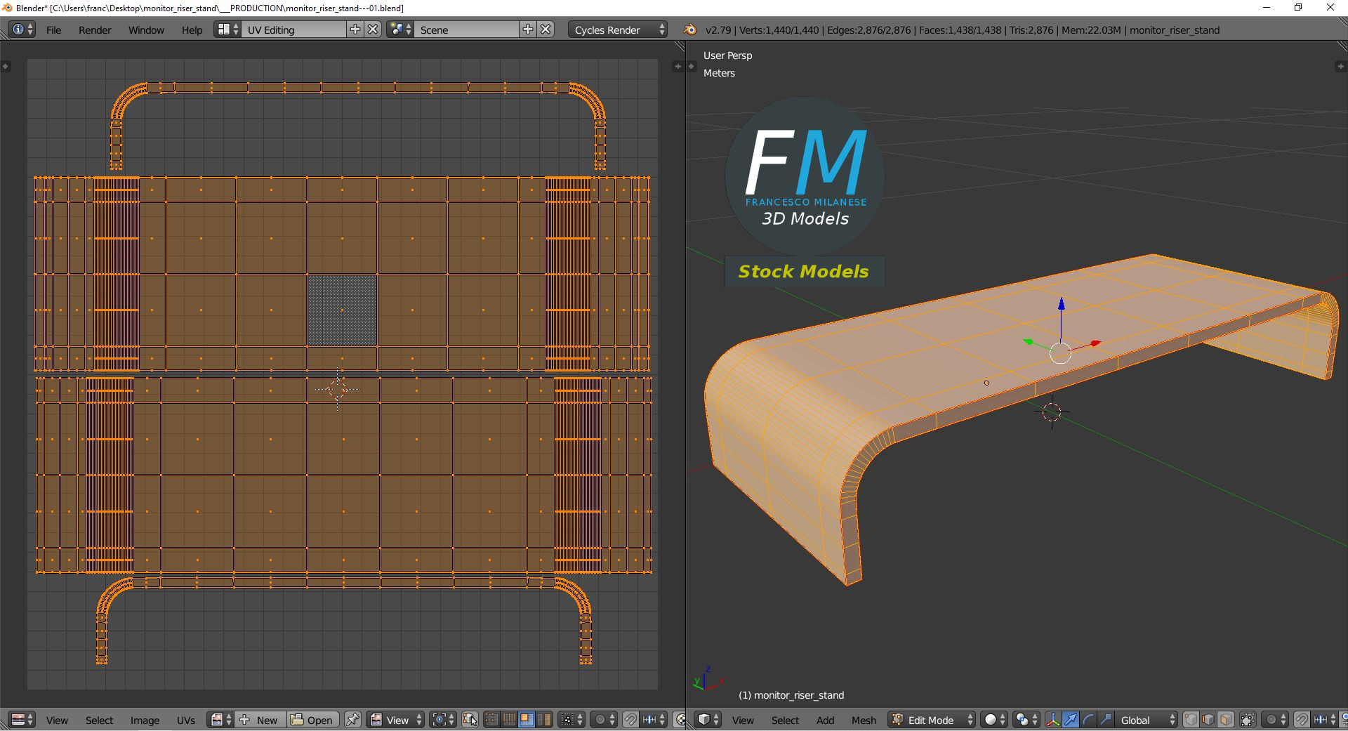 3D MODEL - Monitor riser stand