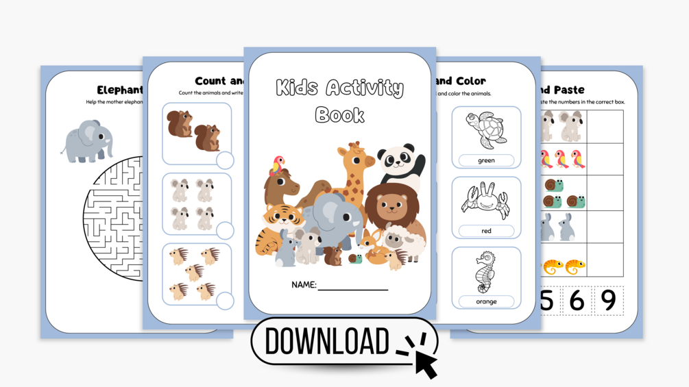 Kids Activity/Busy Book (15 Pages)