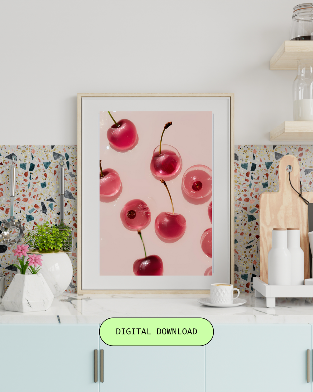 Cherry themed wall poster