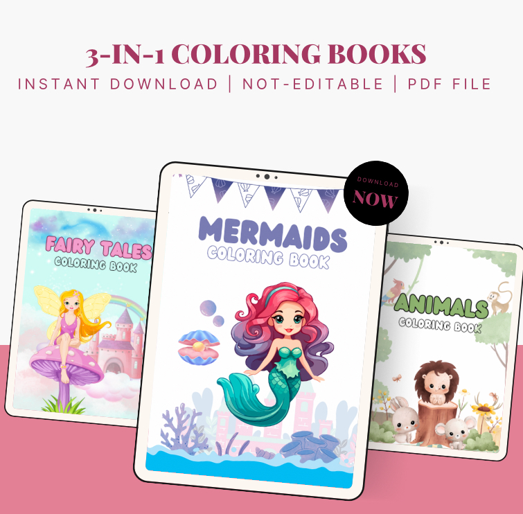 3-in-1 Coloring Book