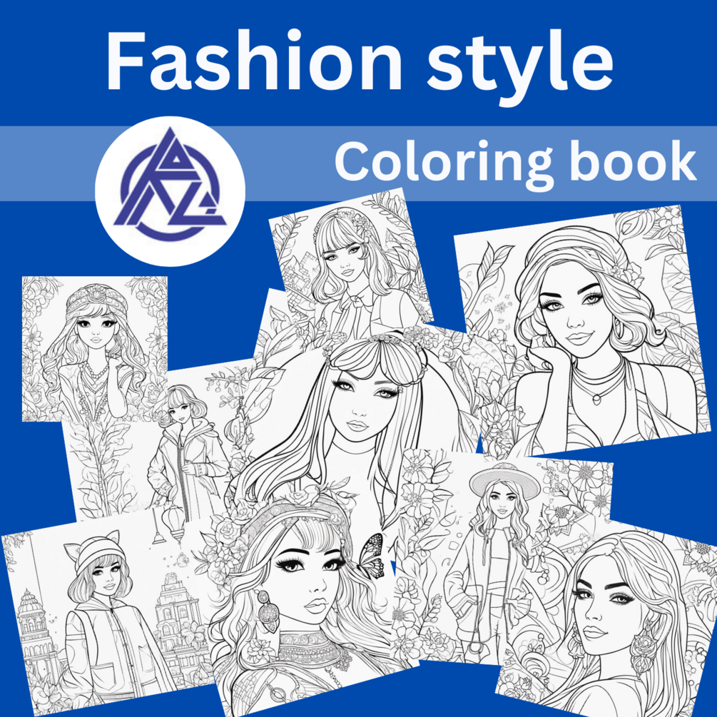 Fashion style coloring page, sheet of the girl in fashion style ...