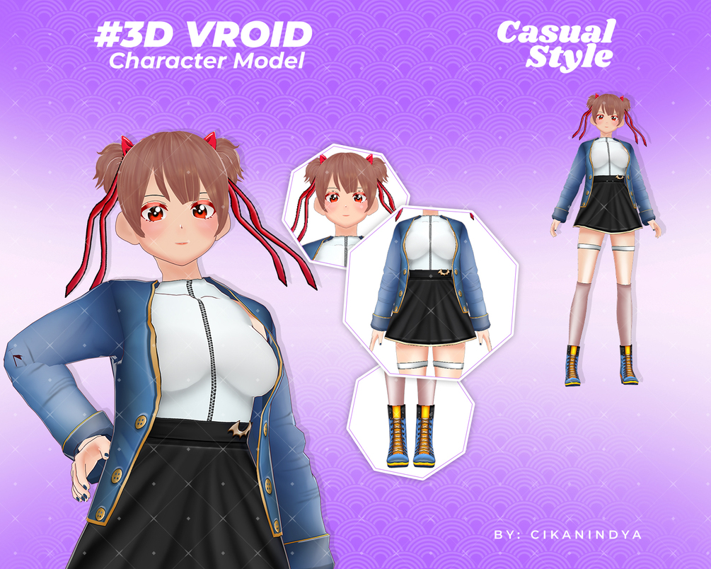 Next-Level Avatar 3D Vroid Model Amara Keina for Professional Streaming - 3D Vroid Character, 3D ...
