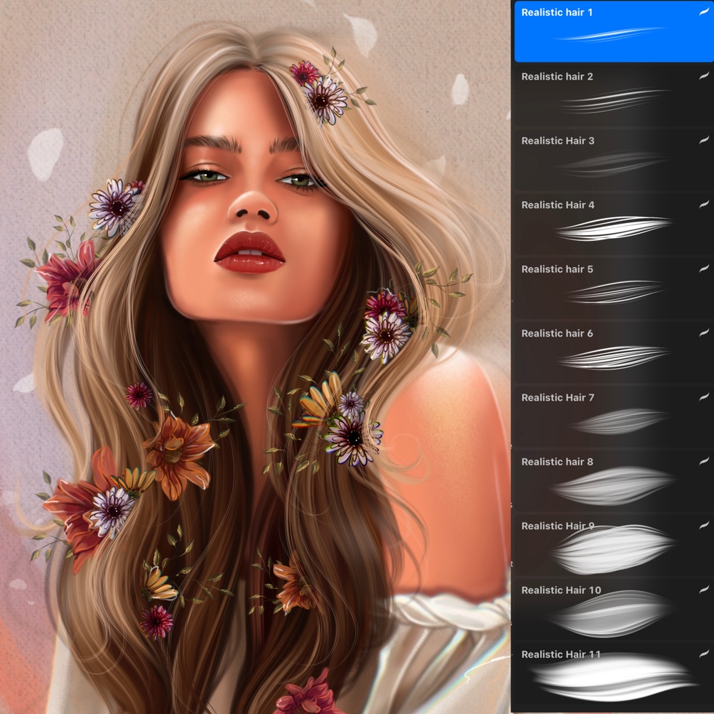 Procreate Brush Realistic Hair