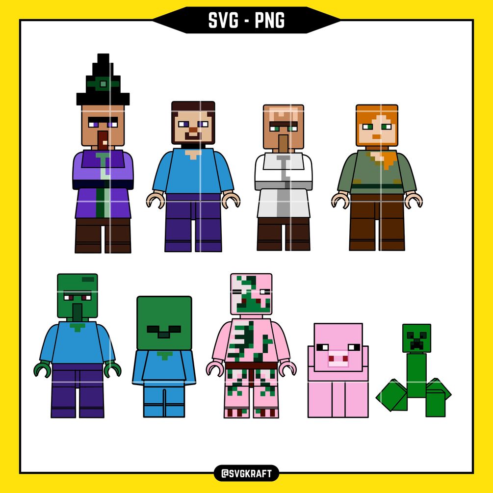 Bricks Minecraft Vector Files for Sublimation Design