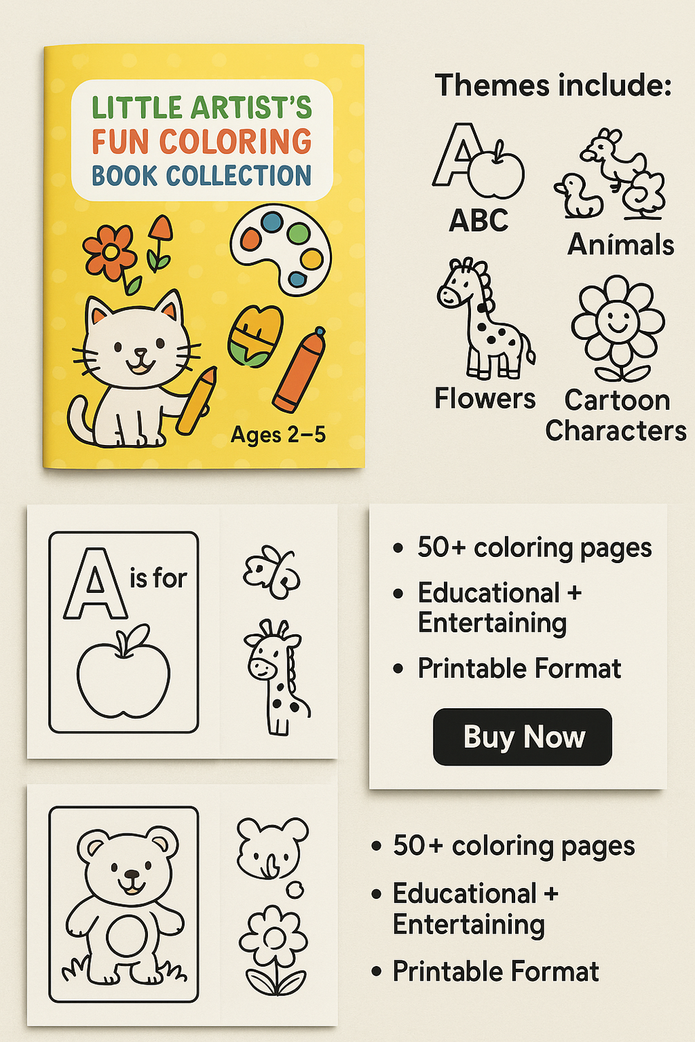 Little Artist’s Fun Coloring Book Collection – Ages 2–5