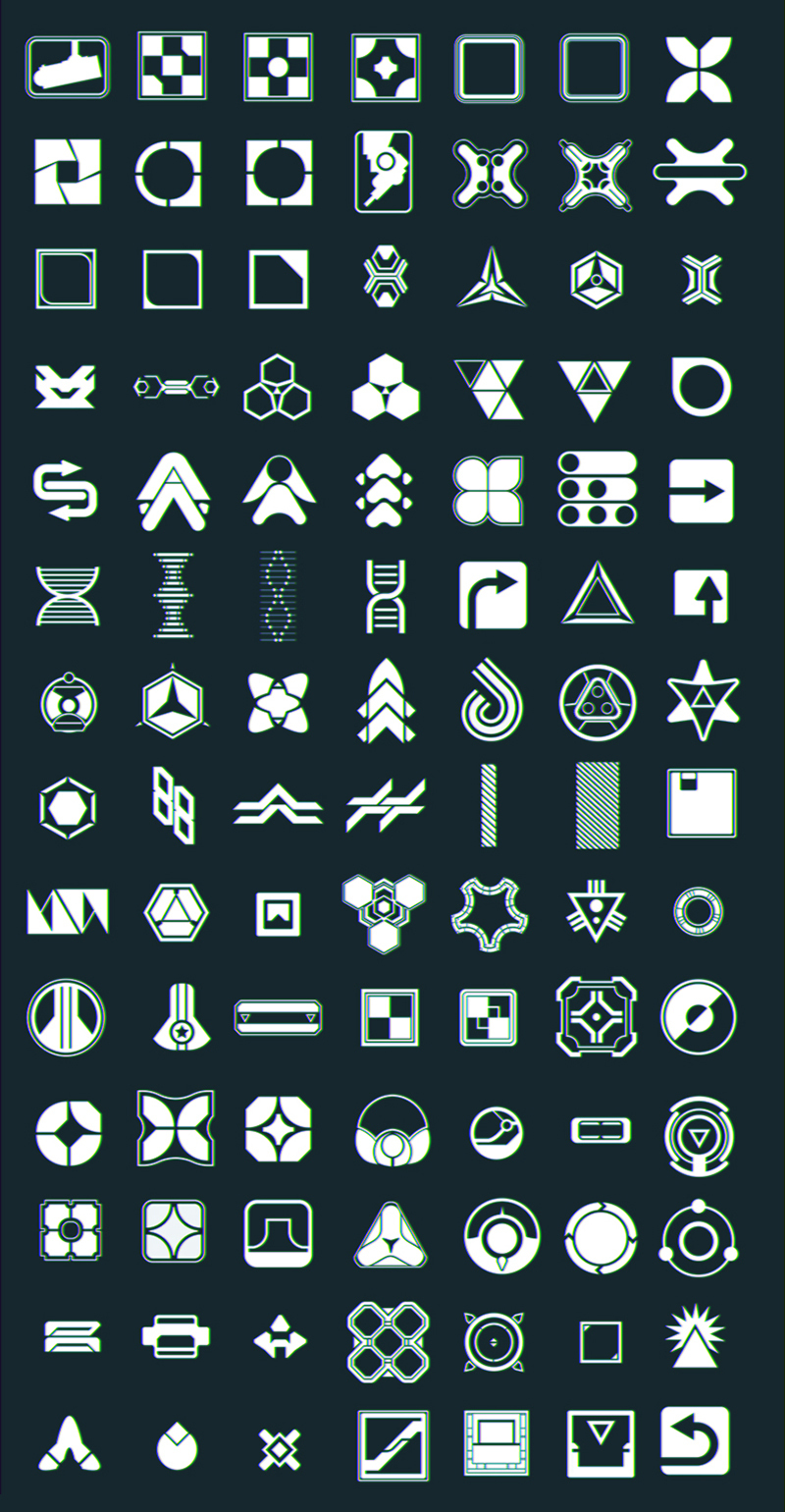 100 Retro Futuristic Icon PS Brushes