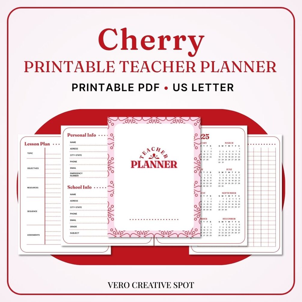 Cherry Printable Teacher Planner