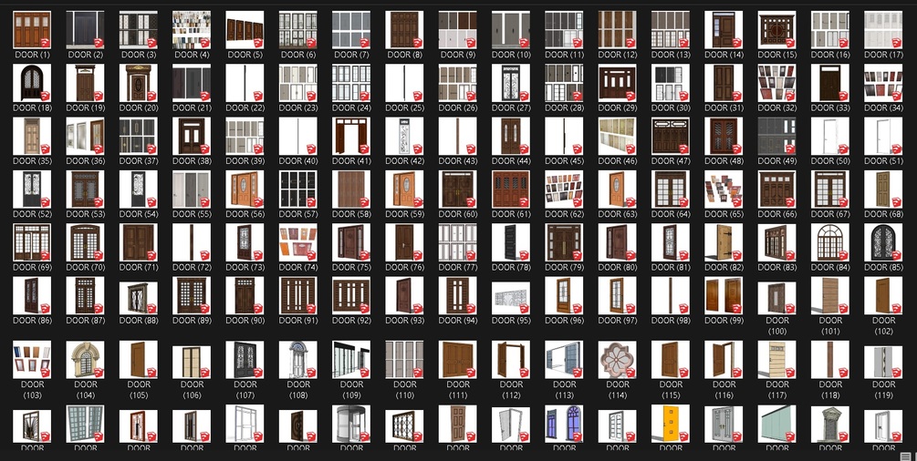 Sketchup model door window collection package