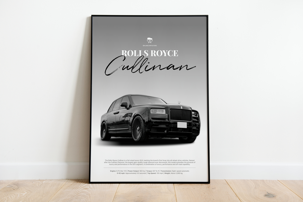 Rolls Royce Cullinan Poster | Digital Download - Luxury Car Wall Art ...