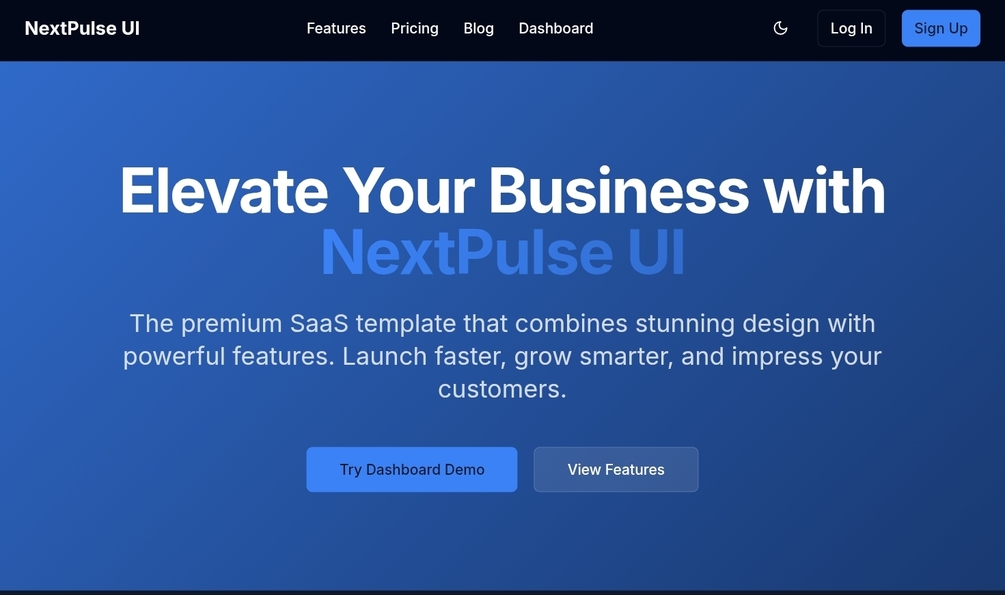 NextPulse-UI – Next.js Admin Dashboard Template