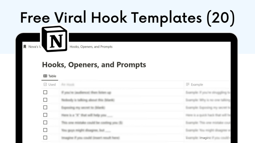 Free Viral Hook Templates (20)