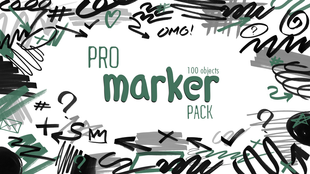 Pro Marker Elements Pack | 100 Handcrafted High-Res PNGs