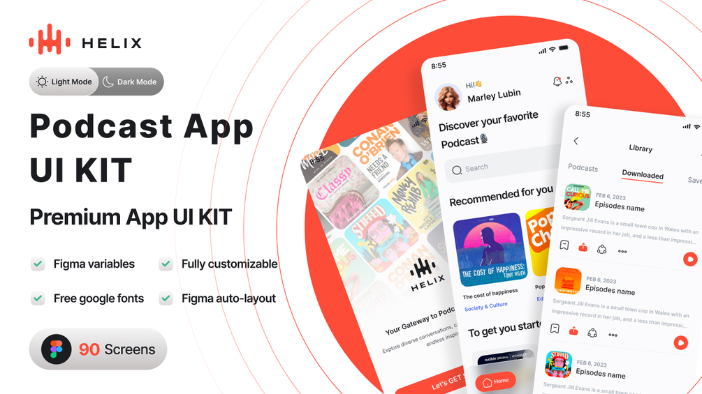 HELIX - Podcast App UI Kit