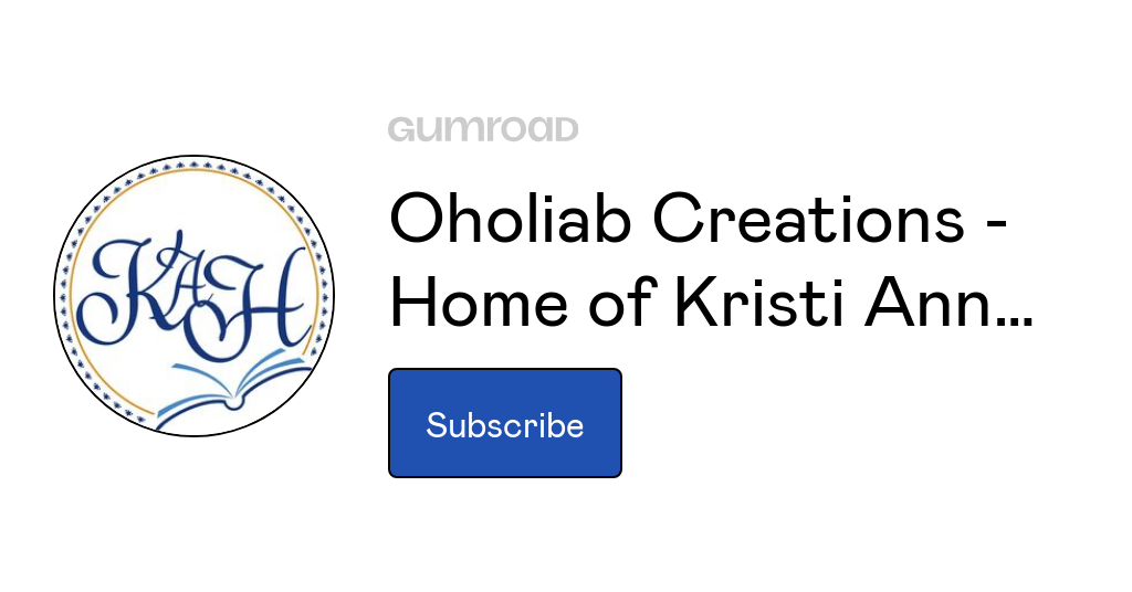 Oholiab Creations - Home of Kristi Ann Hunter