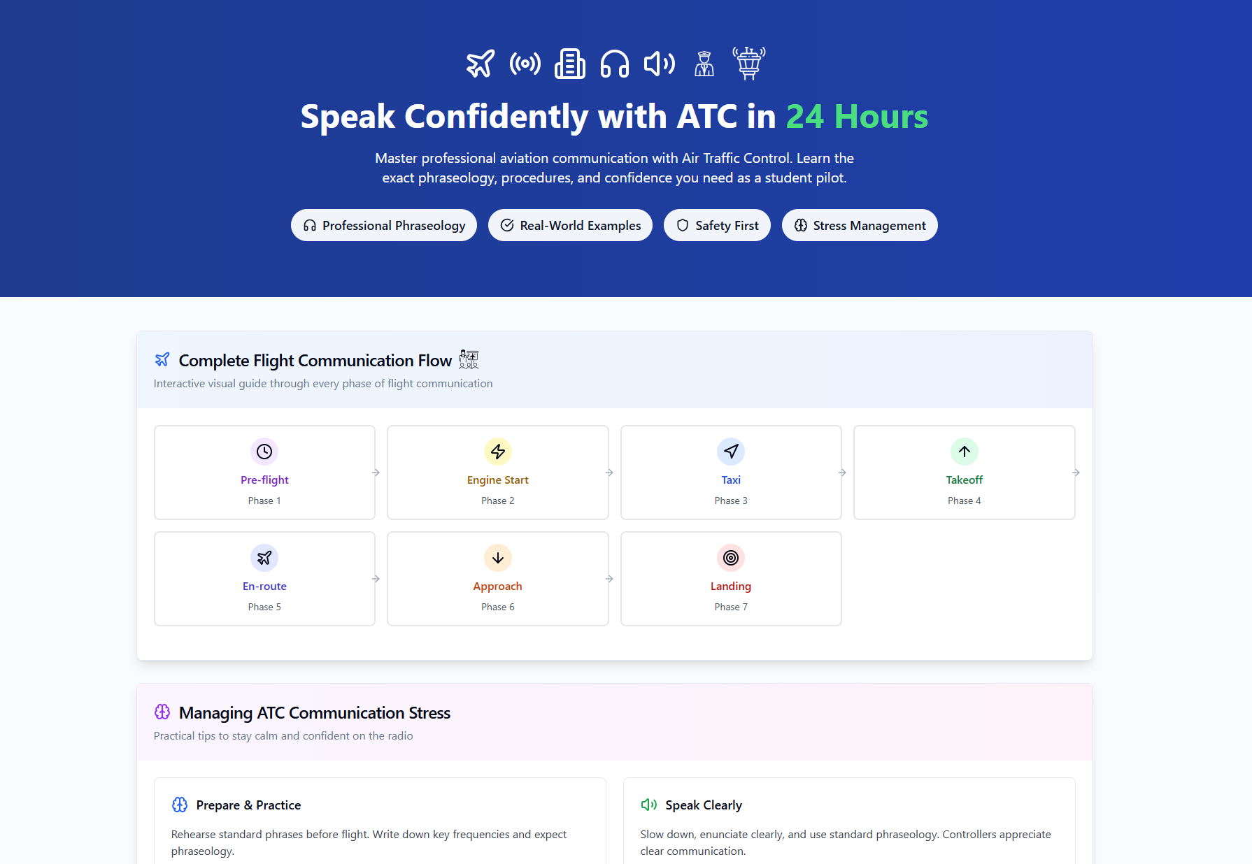 Quick ATC Phrase Guide for Student Pilots
