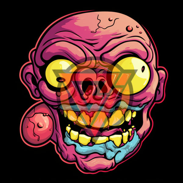 GHOULISH GRIN ZOMBIE – High-Quality Horror Digital Art (EPS, PSD, SVG)