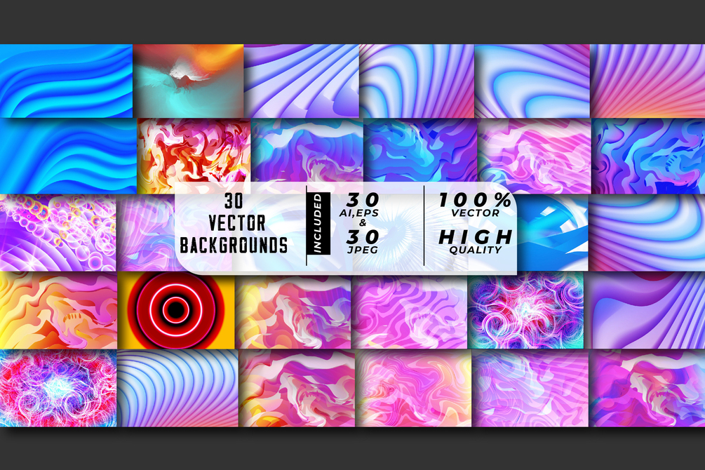 30 abstract colorful vector background design bundle set collection