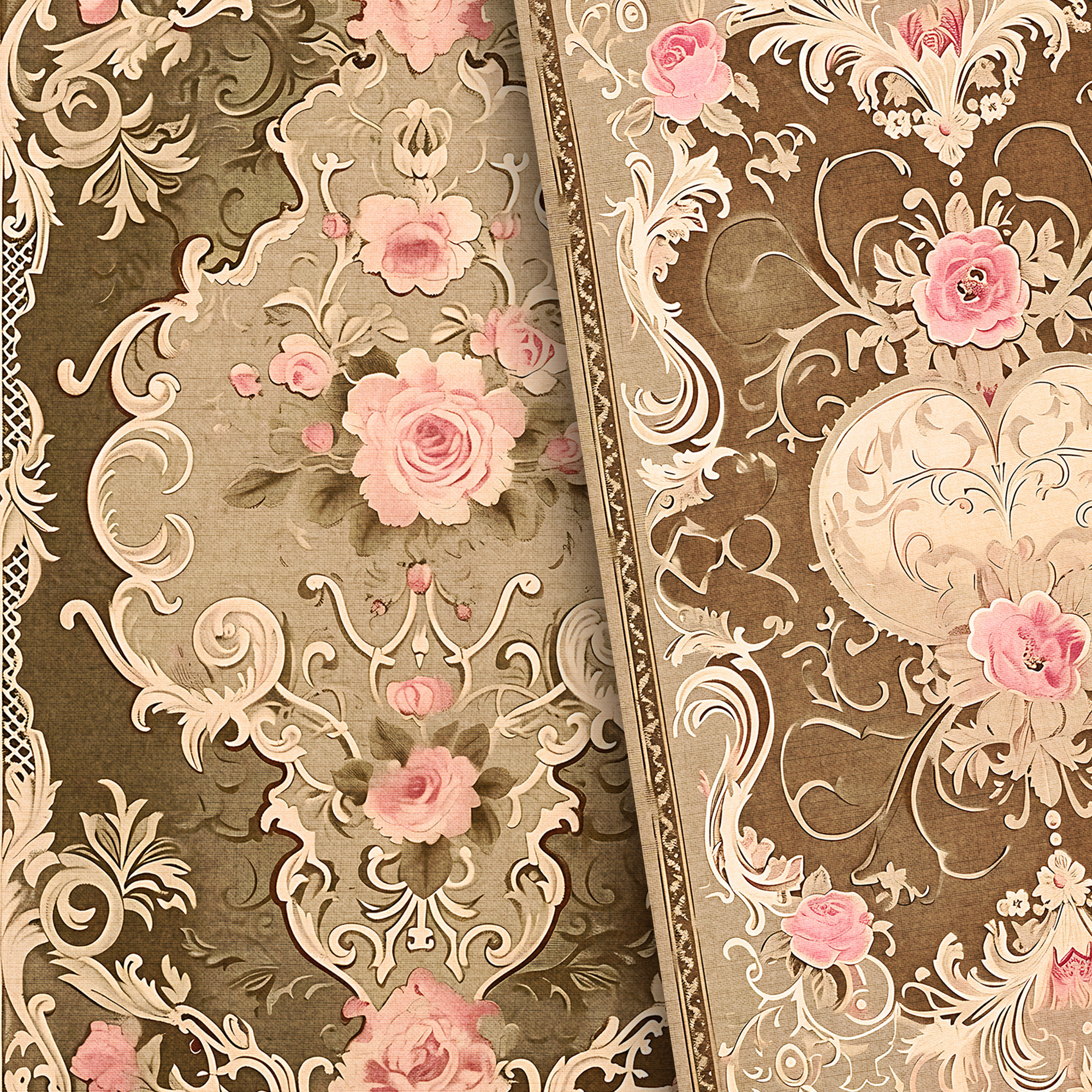 16 pc Decorative Backing Ornamental Printable Junk Journal Half Papers ...