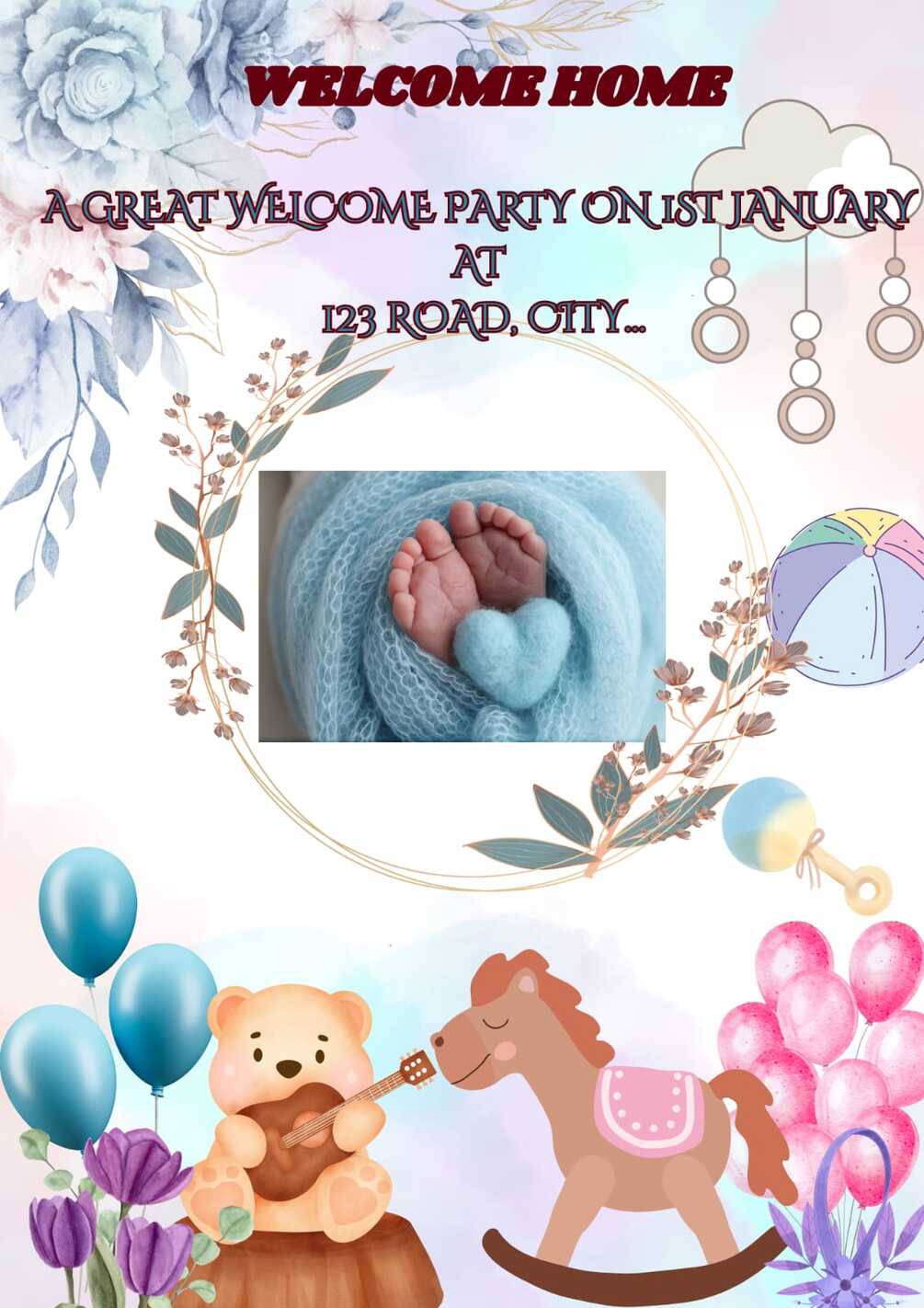 🌸 "Sweet Beginnings - Baby’s First Day Invitation" 🌸