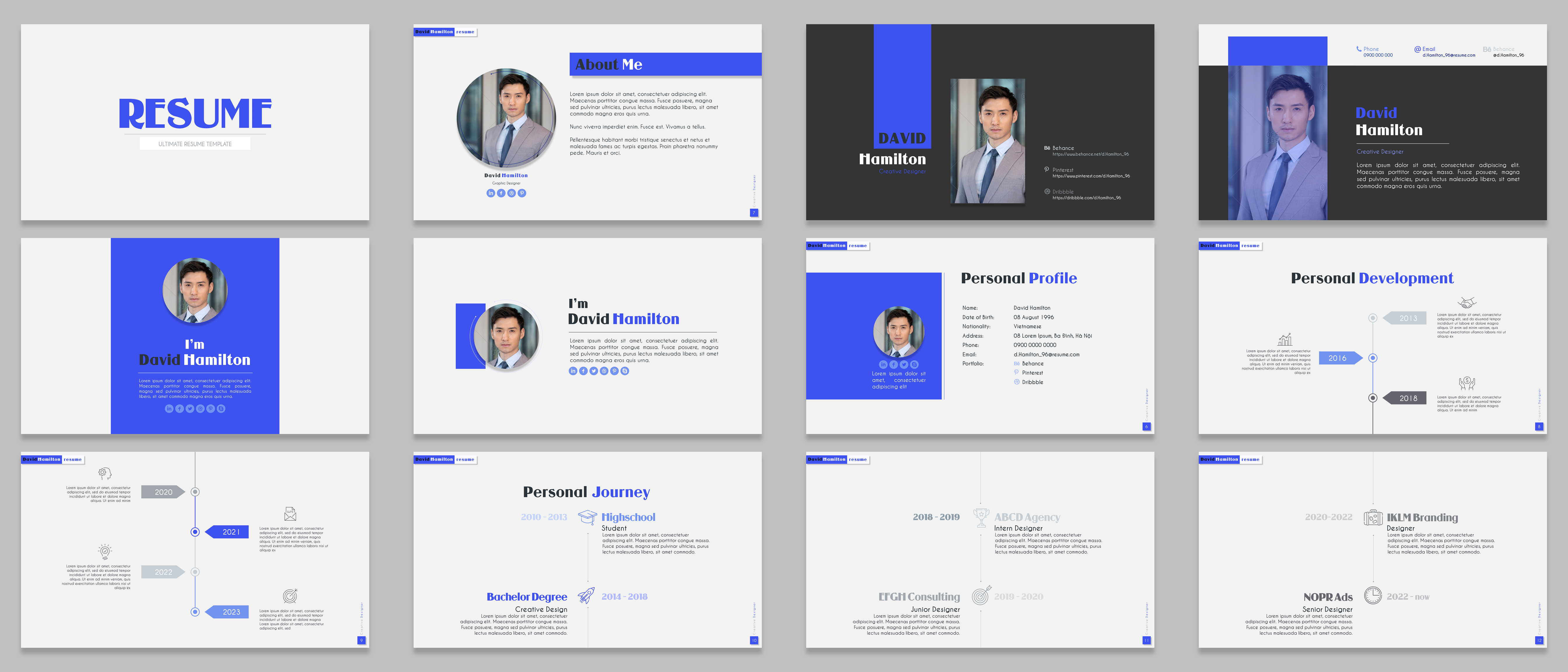 Ultimate Resume Slides - 35 slides / 16 colors themes - Powerpoint ...