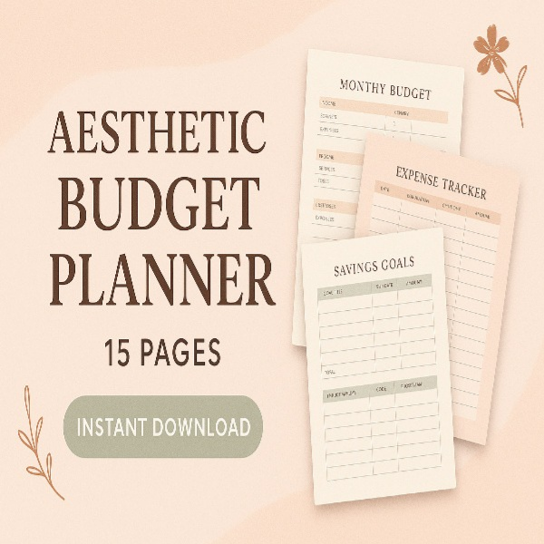 Aesthetic budget planner _ 15 pages