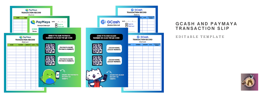 GCASH and PAYMAYA Transaction Slip l EDITABLE TEMPLATE
