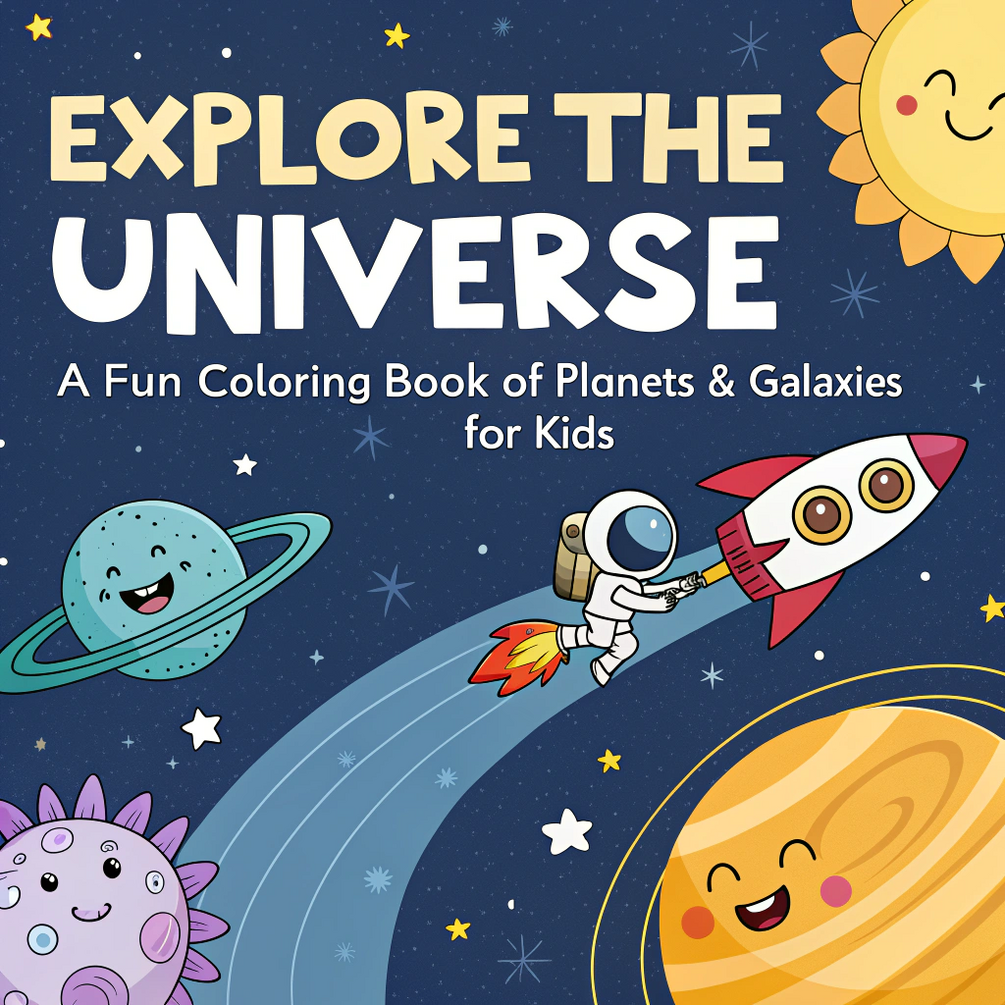 Explore the Universe: A Fun Coloring Book of Planets & Galaxies for Kids