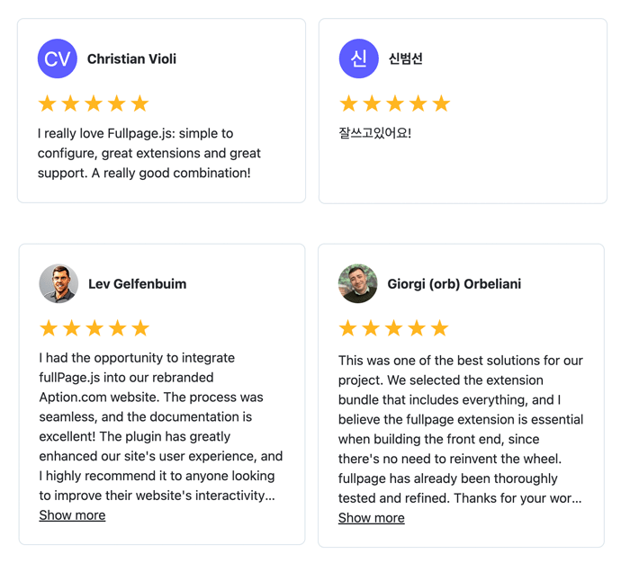 fullPage.js Commercial Hobby License (Lifetime)