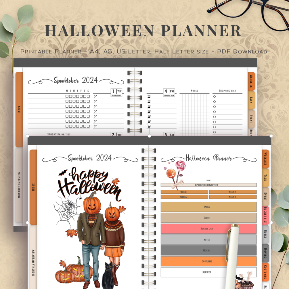 Halloween-Themed Daily Planner | Spooky October Printable for GoodNotes ...