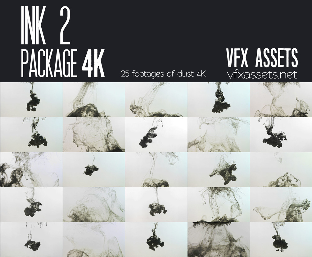 4K Ink_B Package (25 footages)